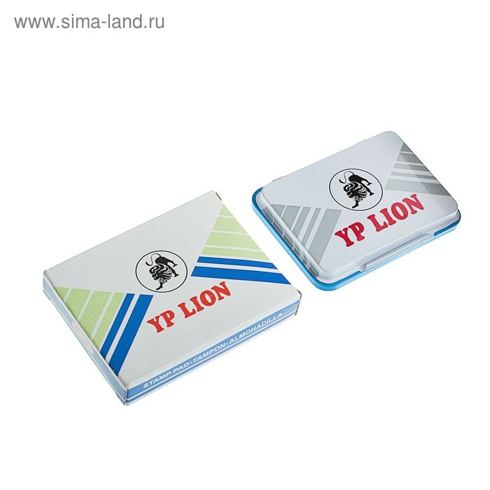 Штемпельная подушка, синяя, в металлической коробке, № 4, 6×8 см