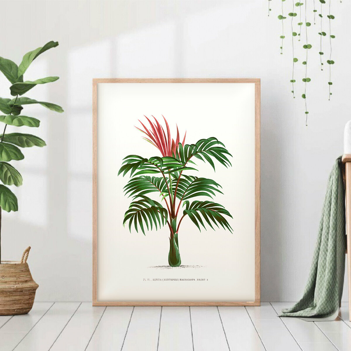 Постер "Пальма рисунок" без рамы 40x50 см на стену для интерьера