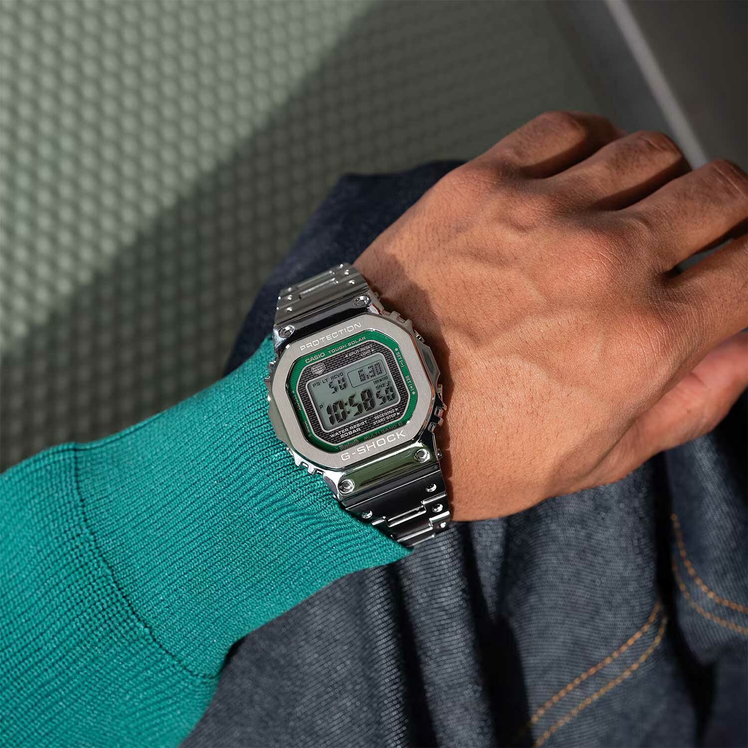 Наручные часы CASIO, зеленый, серый — фото 1
