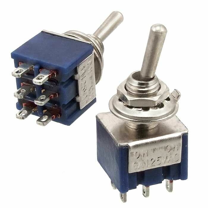 Тумблер коммутационный для цепей постоянного тока на 2 положения, 3 группы контактов MTS-202 on-on