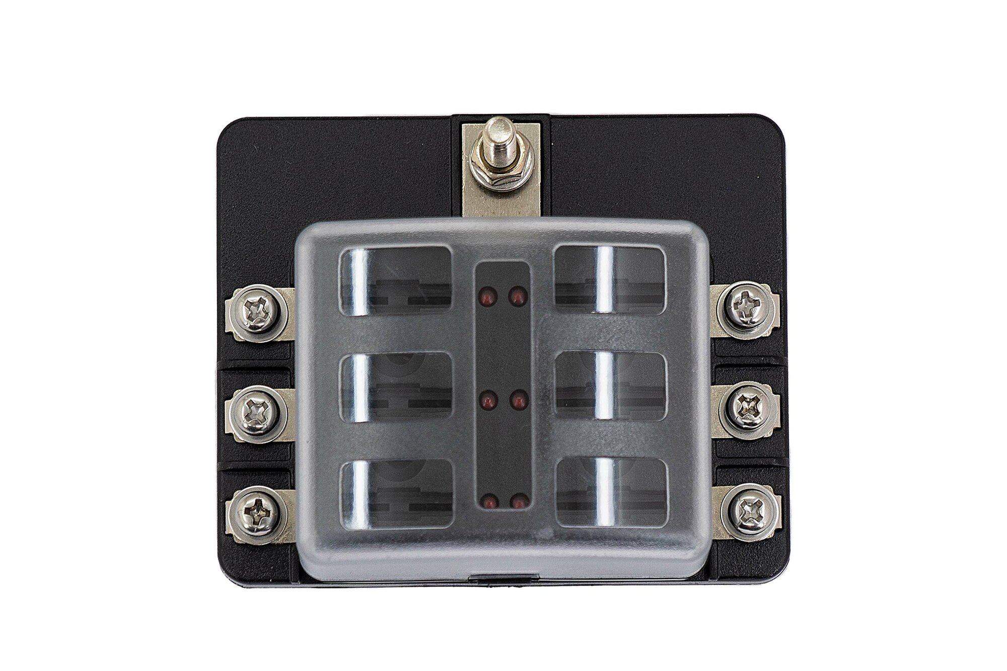 Блок монтажный под 6 предохранителей с прозрачной крышкой 100А