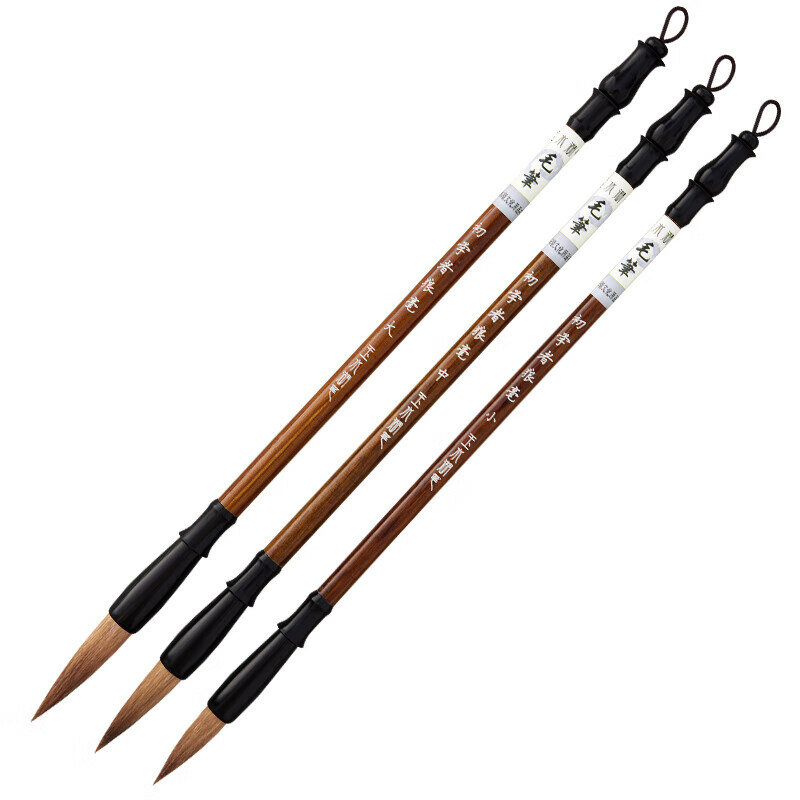 Yushui Lake Calligraphy Brush Set for Beginners, Primary School Students, with Goat Hair Brushes for Chinese Painting, Large Wolf Hair Brush for Beginners, Medium White Cloud Brush for Regular Script,