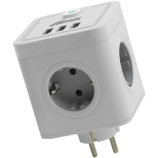 Сетевой фильтр Ritmix RM-043 4 розетки, 3 х USB, белый (80003358)