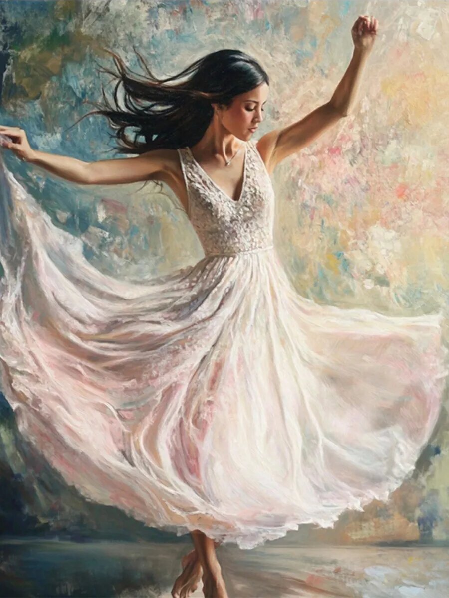 Картина по номерам девушка в танце 40х50