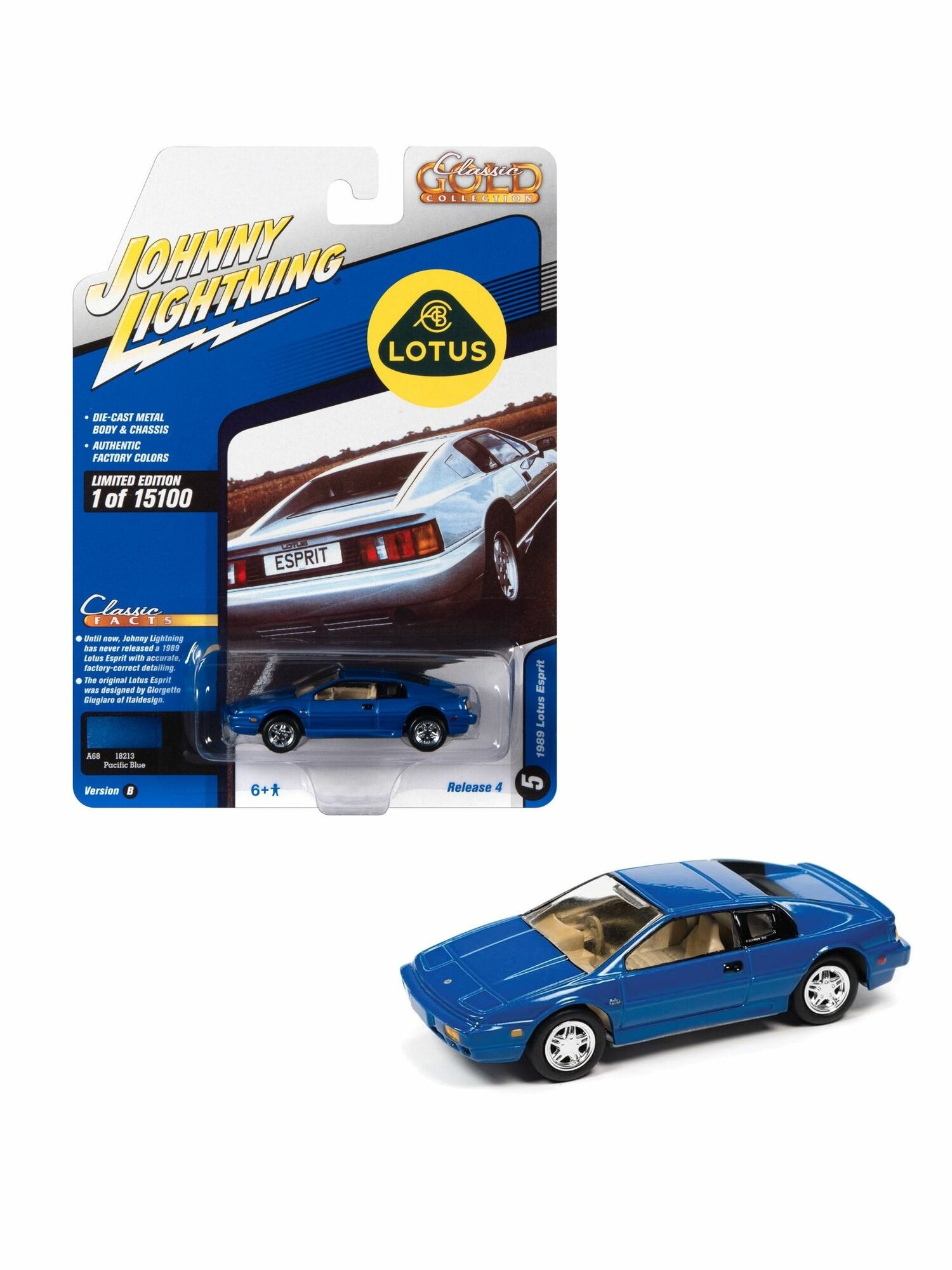Машинка Johny Lightning Gold Collection 1989 Lotus Esprit Pacific Blue