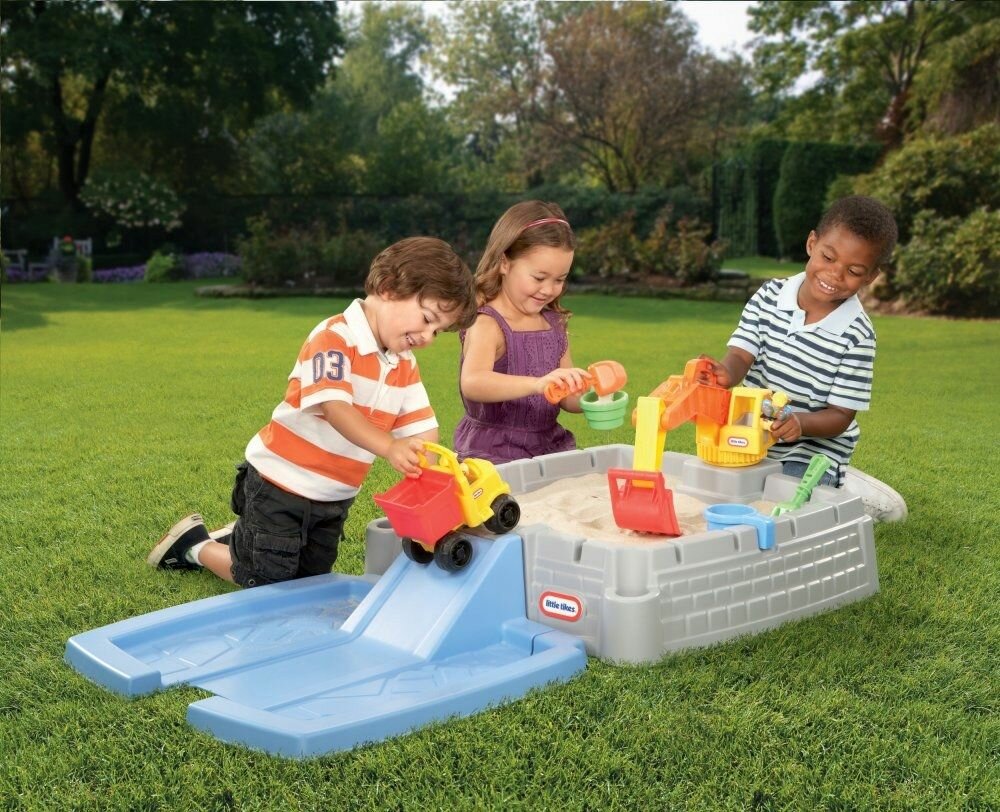 Пластиковая песочница Little Tikes - Строительная площадка с песочницей и экскаватором - Литл Тайкс 624520