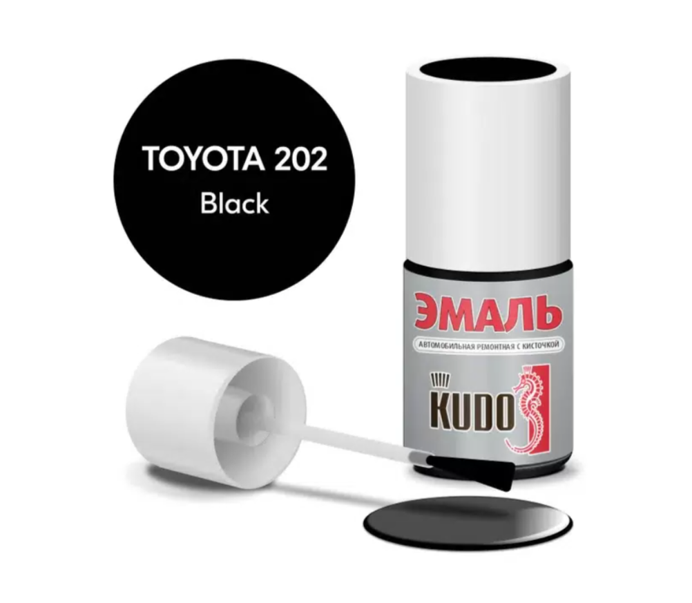 KUDO Ku-72401 Автоэмаль ремонтная с кисточкой "Toyota 202 - Black" 15мл