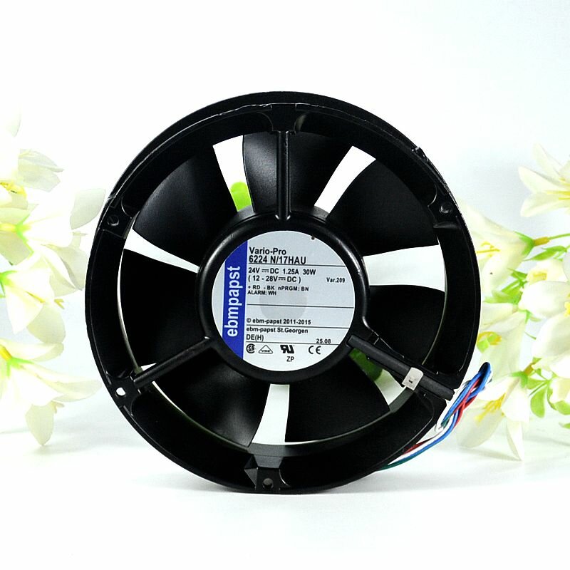Ebmpapst 6224 N/17HAU 6224N/17HAU DC 24V 1.25A 172x172x51mm Server Round Вентилятор