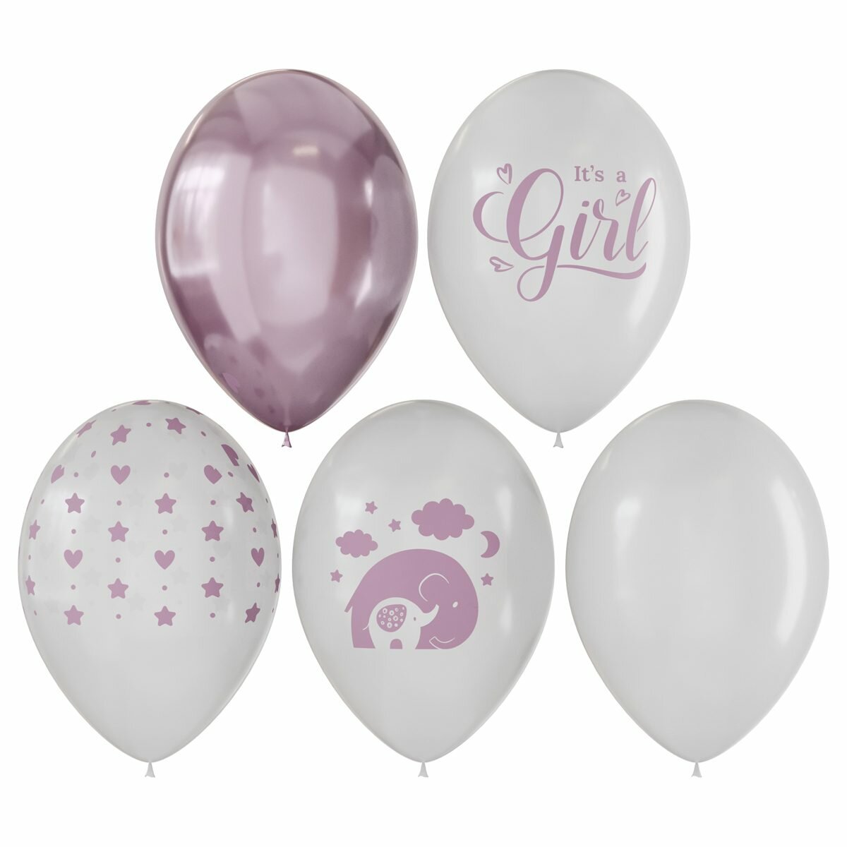 Воздушные шары MESHU, 10шт, М12/30см, "It's girl", пастель (MS_63402)