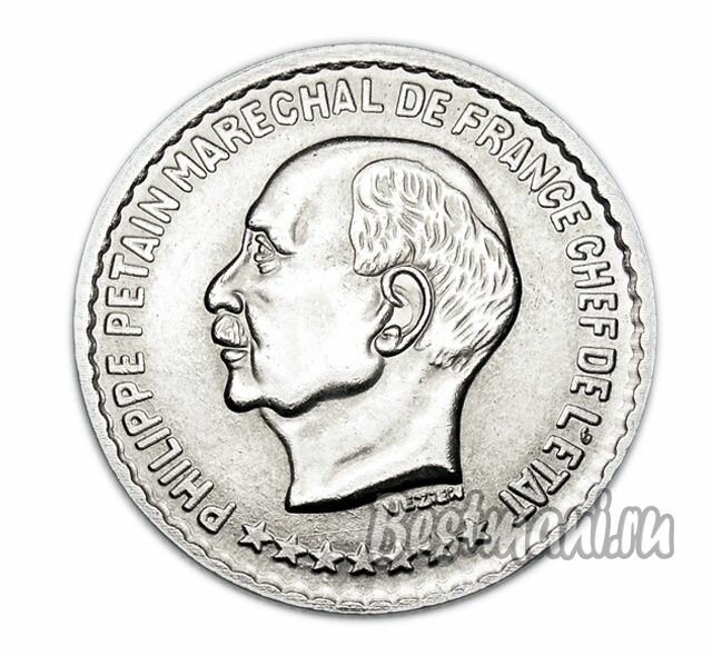 20 франков 1941 Франция режим Виши сувенирная копия монеты, нумизматика, деньги для коллекции