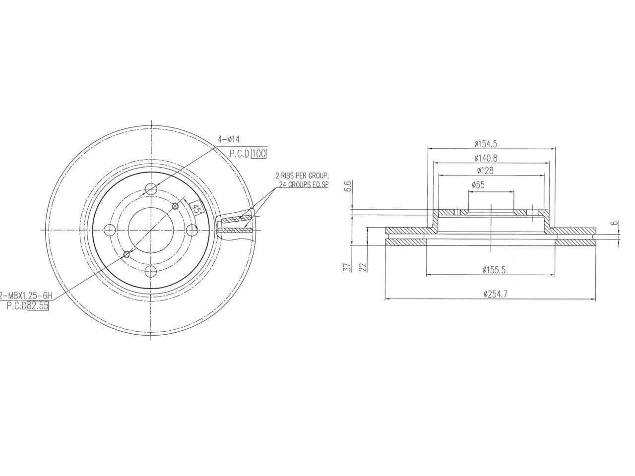 UNIO BRD-20500 (3501011S08) диск тормозной передний great wall coolbear 09-, florid 08-, hover 12-