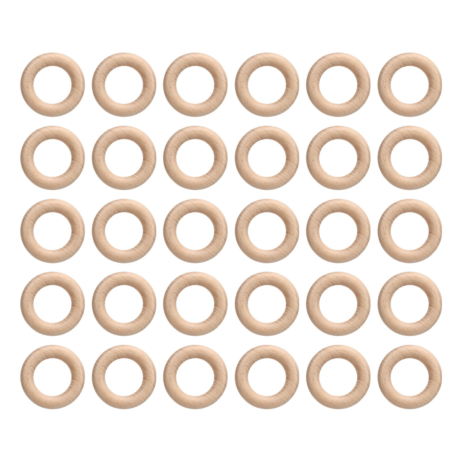 Кольца из бука, 30 шт, гладкое деревянное кольцо, кулон для изготовления ювелирных изделий своими руками, 6 см/2,4 дюйма