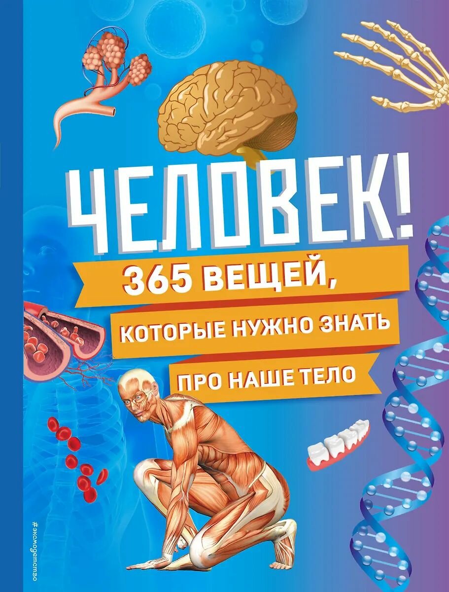Детская энциклопедия ЭКСМО Человек! 365 вещей, которые нужно знать про наше тело. Интересное на каждый день. 2024, твердая обложка, 240 стр