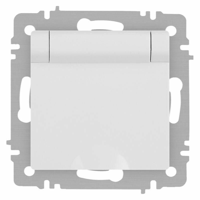 Розетка 1-м СП Accent 6-203-01М 16А IP20 250В 2P+E Schuko с крышкой бел. матов. Intro Б0063713