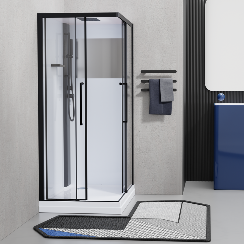 Душевая кабина Esbano ESM-100CKR, 100х100 см, универсальная ориентация, стекло, черная