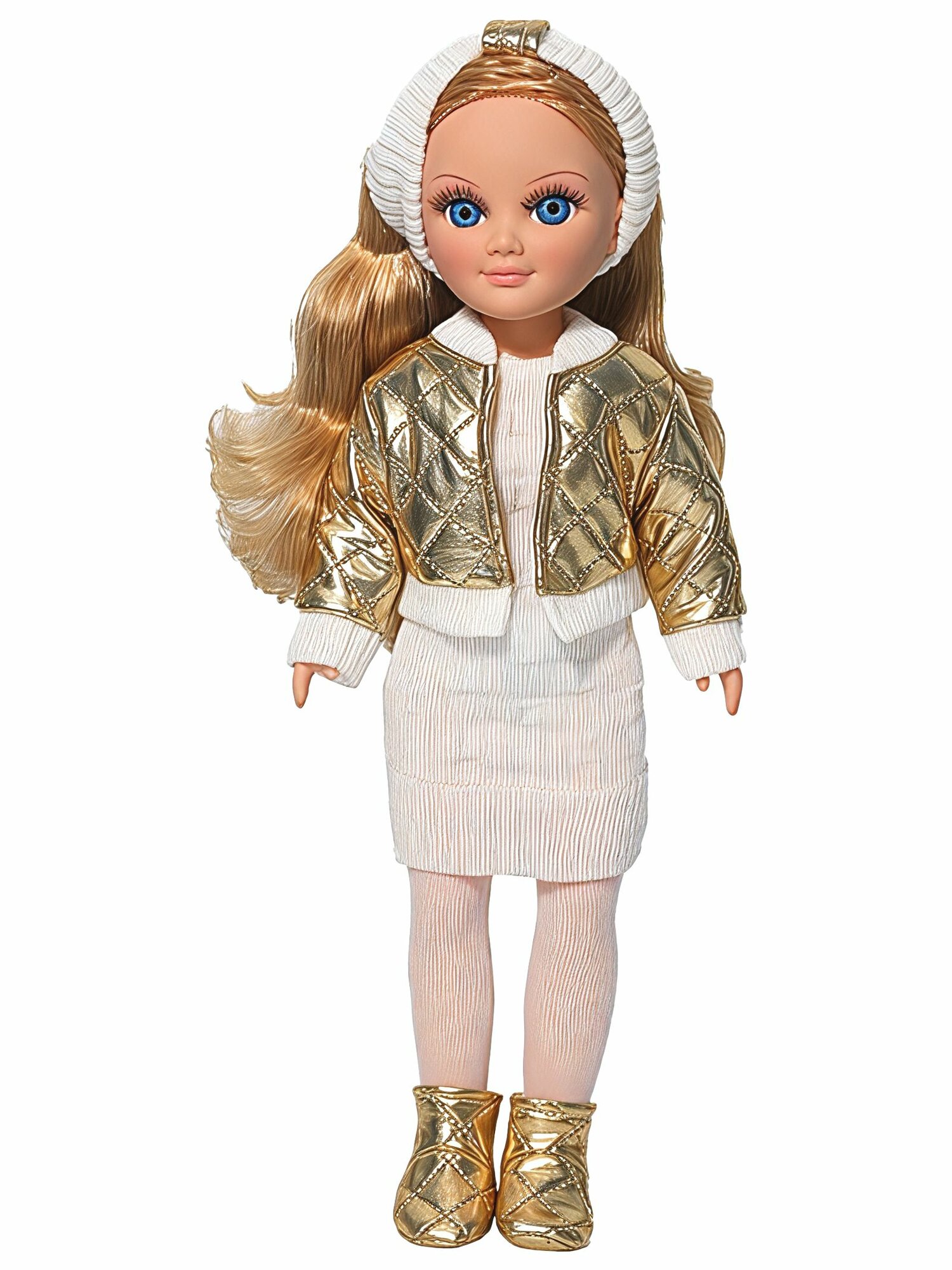Детская говорящая кукла "Анастасия зима 4" для девочки с одеждой, большая пластиковая куколка с длинными волосами для сюжетно-ролевых игр, развивающая интерактивная игрушка для малышей, 42 см.