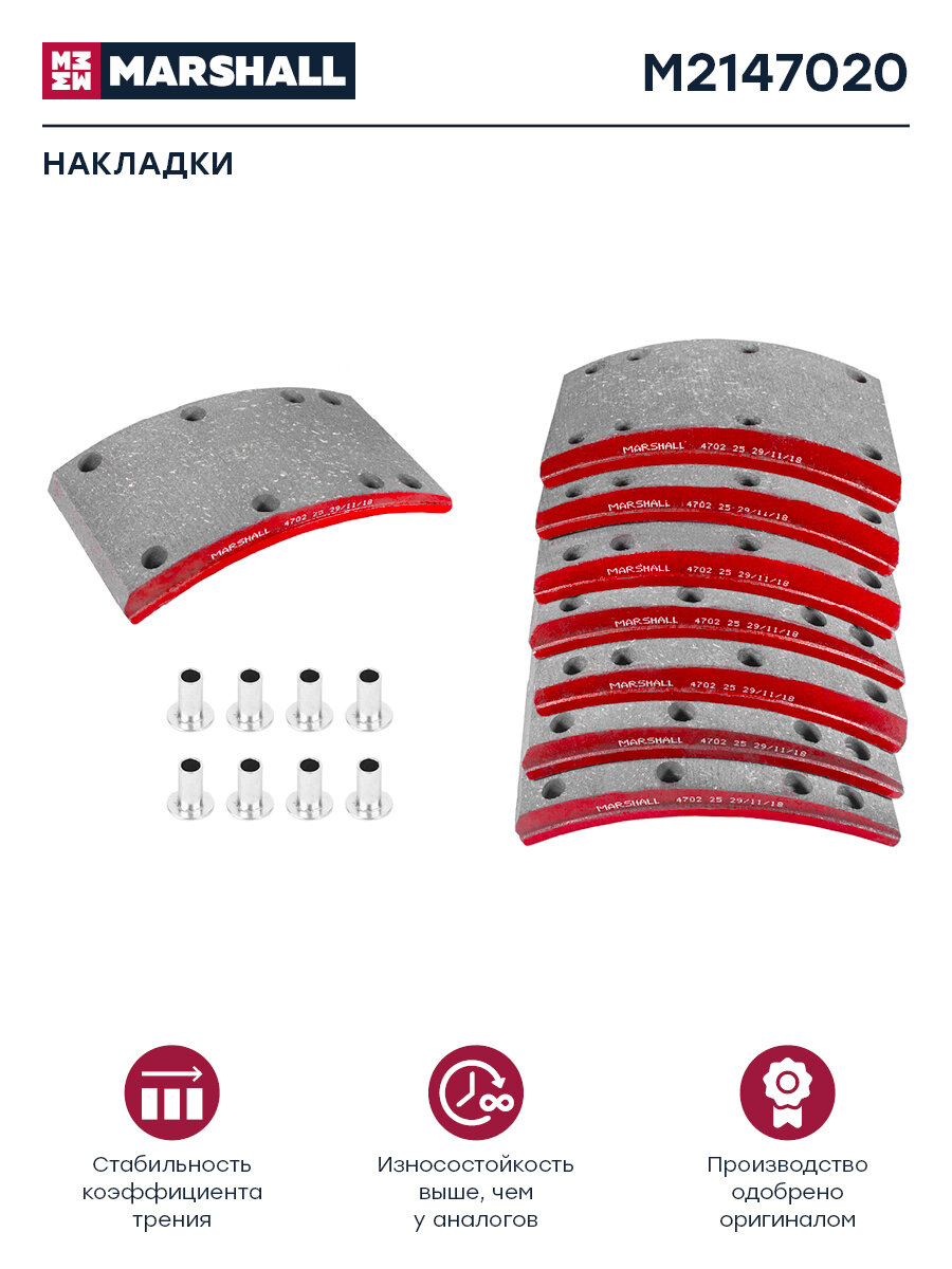 Комплект тормозных накладок (ном.) FMSI 4702