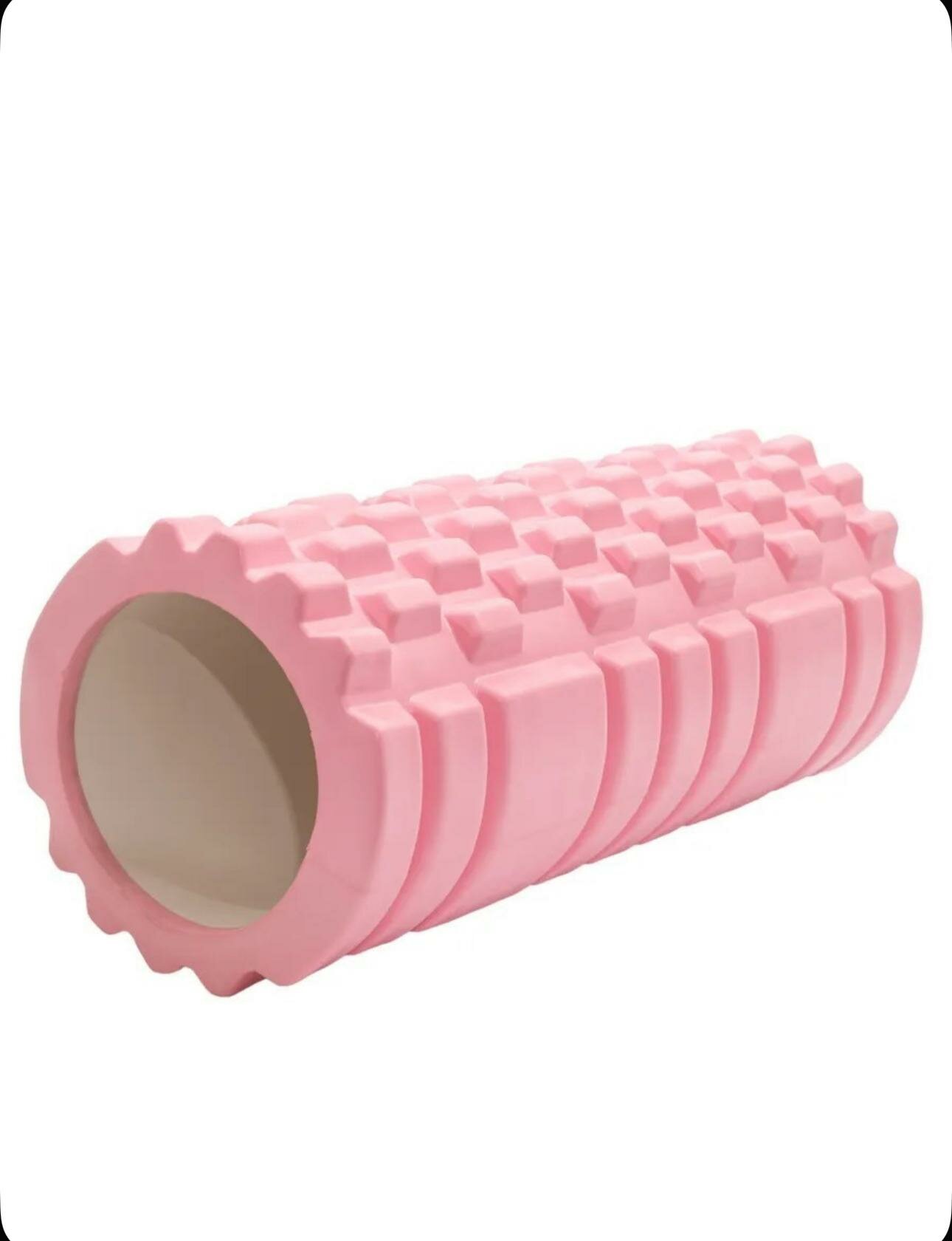 Валик для фитнеса Moderate 33 х 14 см нежно-розовый, массажный ролик для МФР.