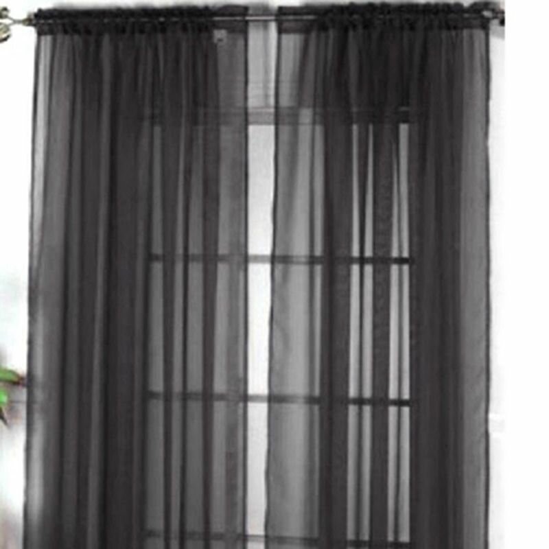 Тюль 100x200 см 1 шт черный