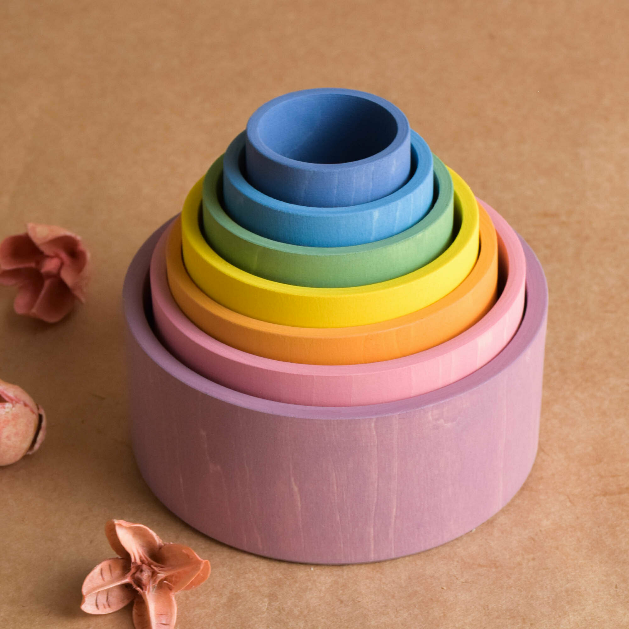 Пирамидка Детская Стаканчики Деревянный Сортер для Малышей