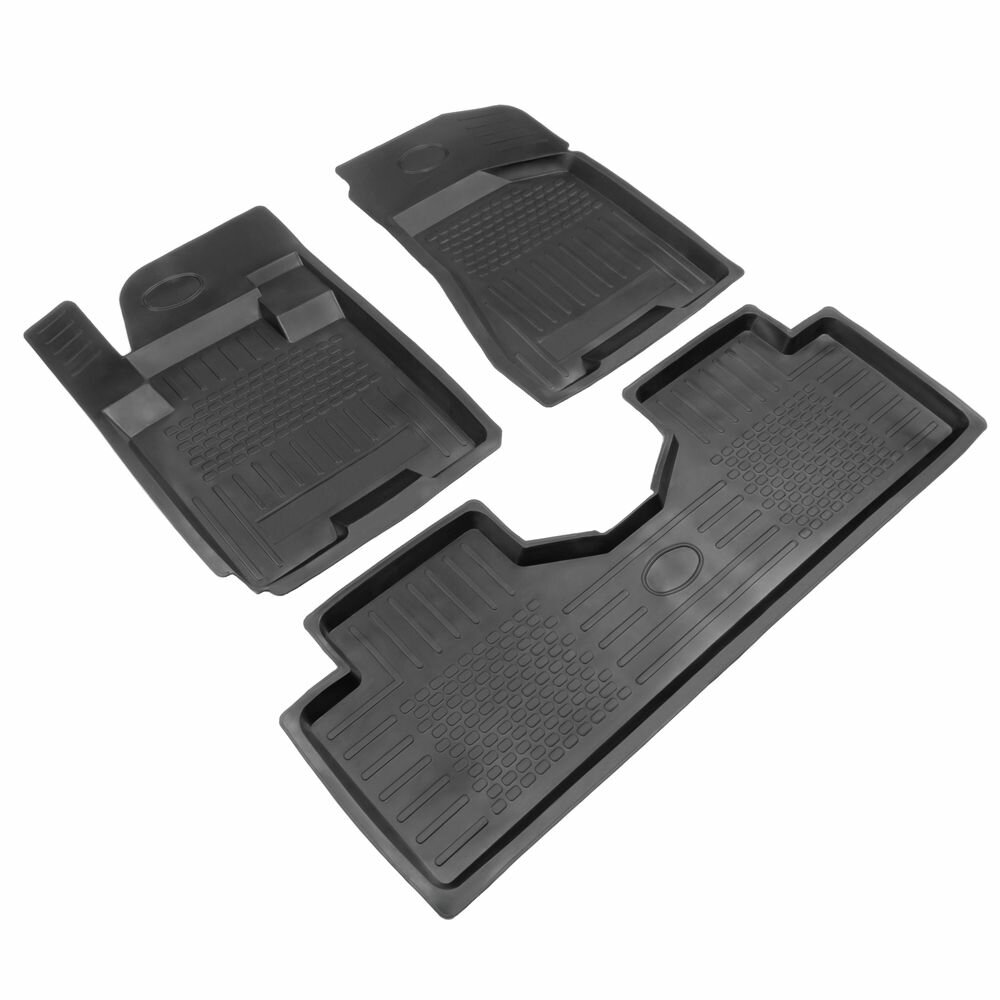 Коврики резиновые в салон черные (борт 4 см) для Hyundai Tucson (2004-2010)/Хендай Туксон