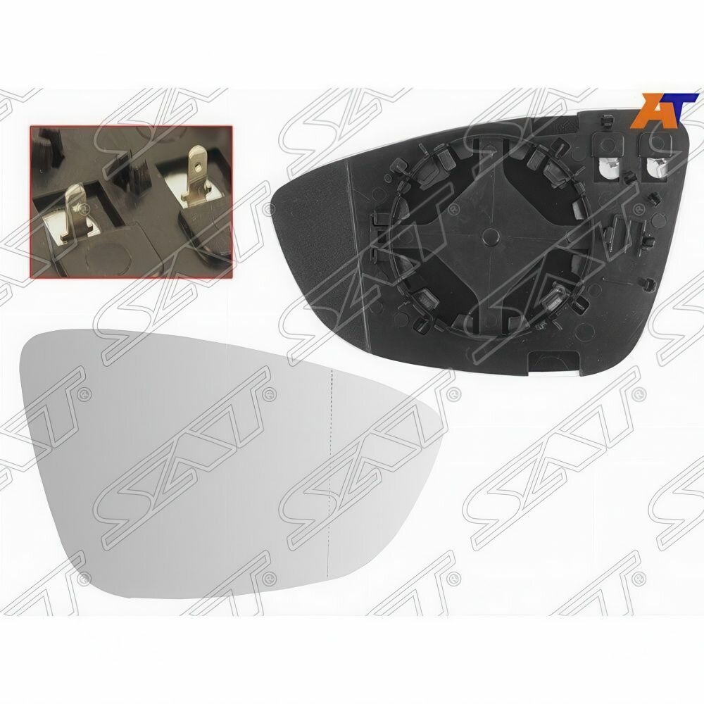 Зеркальный элемент правый, с обогревом для Фольксваген Пассат Б7 2011-2015, Volkswagen Passat B7 SAT ST-VW27-940G-1