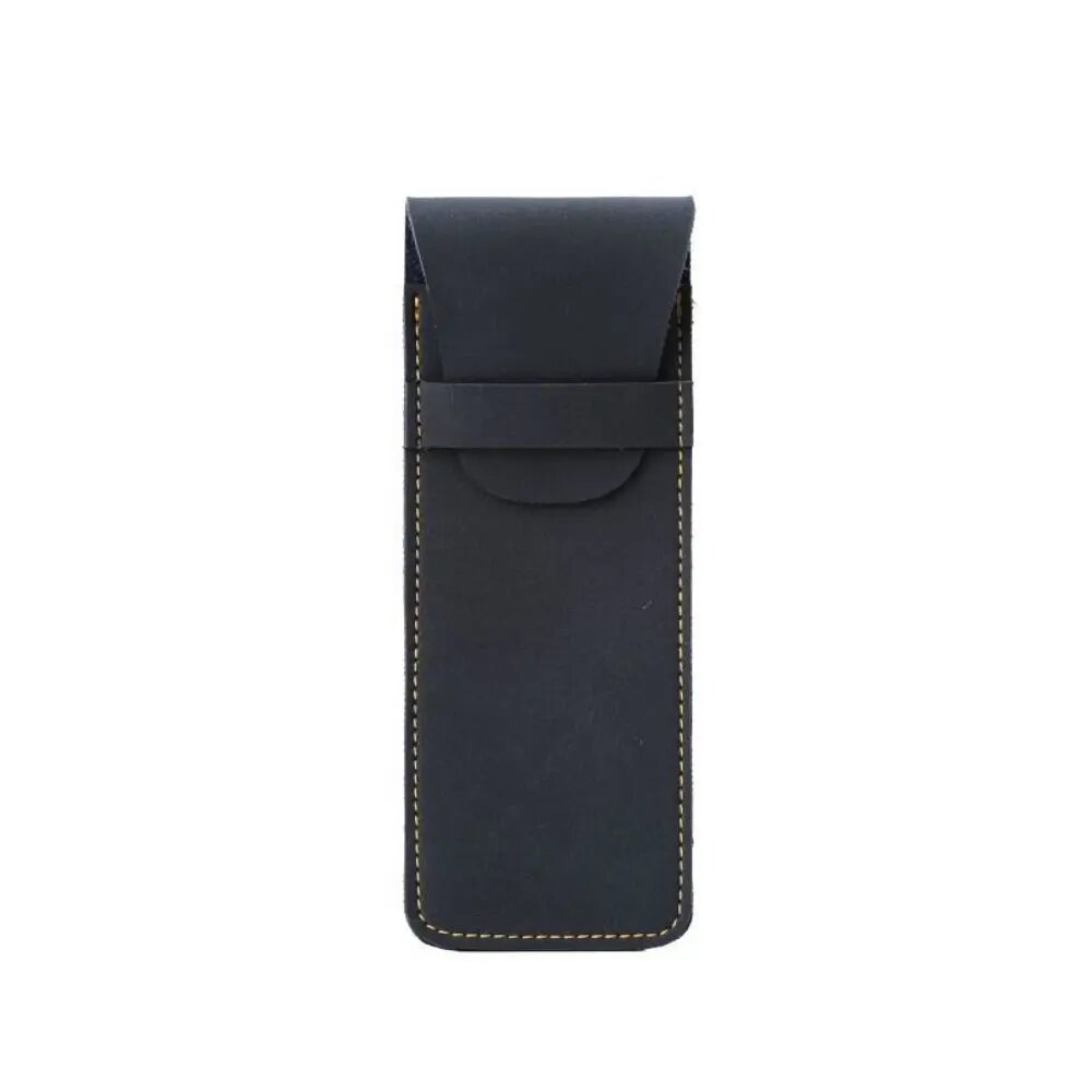 Черный кожаный чехол для ручки navy blue