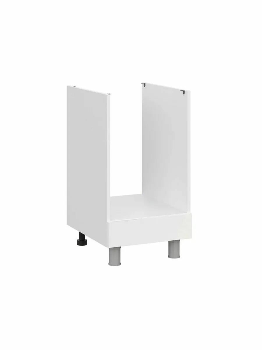 Кухонный модуль напольный, стол под духовку Стрэйт с ящиком, 45х54х82.4 см, Белый / Белый глянец