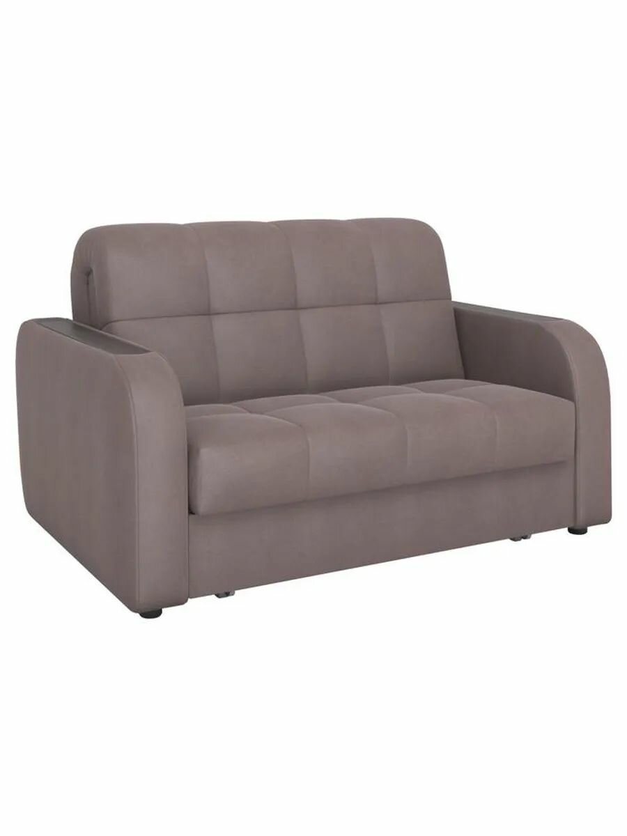 Диван кровать прямой Торонто независимый пружинный блок, раскладной, аккордеон, с ящиком для хранения, 124х207 см спальное место, Какао, велюр