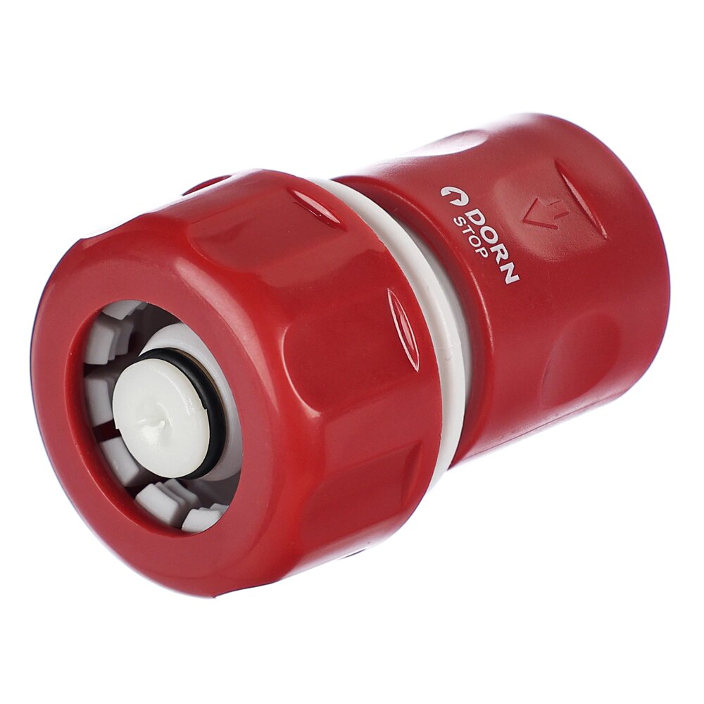 Соединитель для шлангов DORN PRO, с аквастопом, быстросъемный, пластик, 3/4".