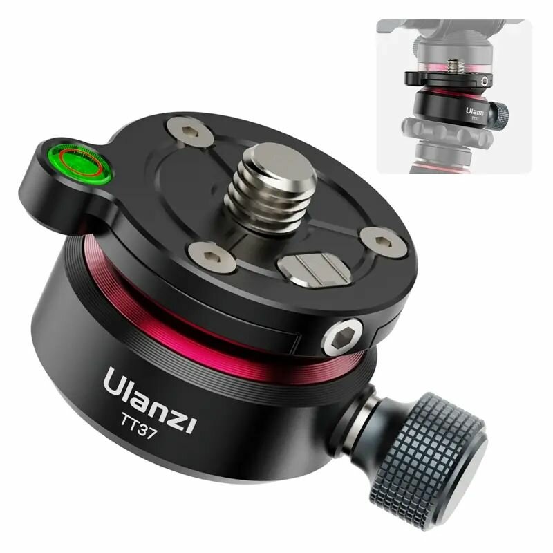 Выравнивающая шаровая мини-площадка для штатива Ulanzi TT37 с подстройкой уровня для фотокамеры / видеокамеры