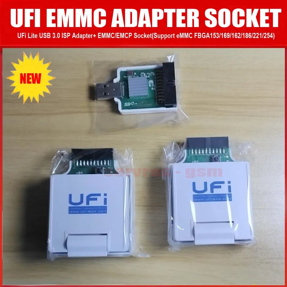 Новинка 2026: Оригинальный адаптер UFi Lite USB 3.0 + разъем EMMC/EMCP (поддержка eMMC FBGA SET