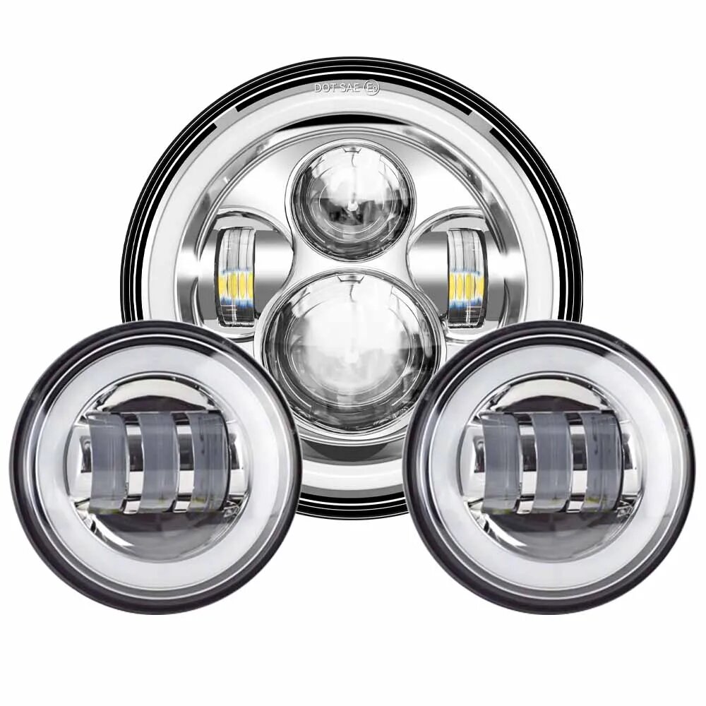 Светодиодные фары 7" и 4.5" для Harley-Davidson, Цвет: 7inch and 4.5 inch S