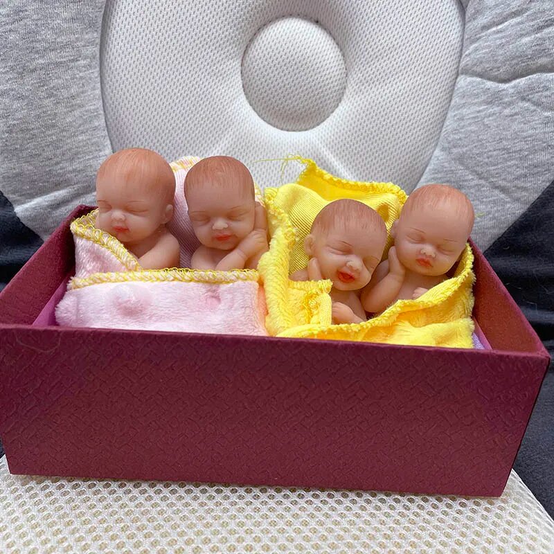 Мини-куклы Reborns 3 дюйма, силиконовые, 4 шт.