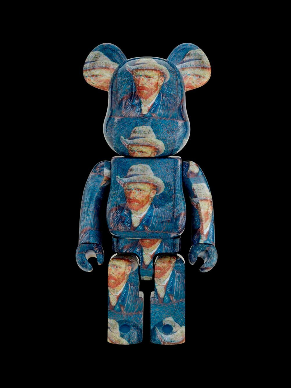 Коллекционная оригинальная фигура Bearbrick Van Gogh Self Portrait 1000% / 70 см высота / ABS пластик / Medicom Toy
