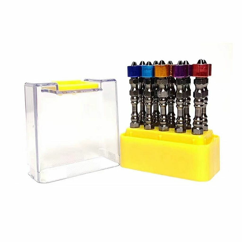 Наборы инструментов, Цветные алюминиевые биты 65 мм, упаковка 10 штук