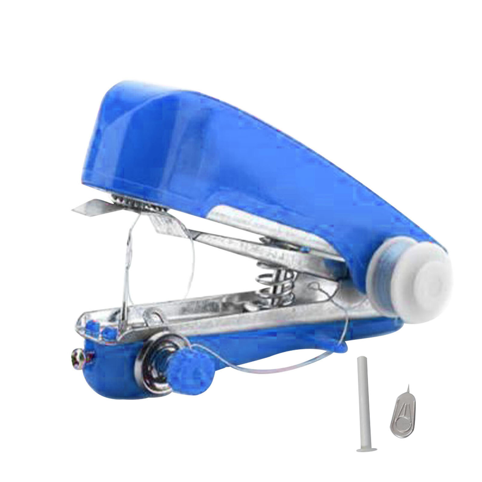 Ручная швейная машинка, портативный мини-инструмент для ручного шитья, ручной швейный станок для рукоделия, дома, путешествий, синего цвета