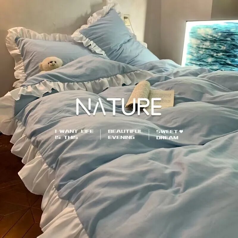 Комплект постельного белья Princess Style из хлопка 4 шт. Подходит для кровати шириной 1,5 метра