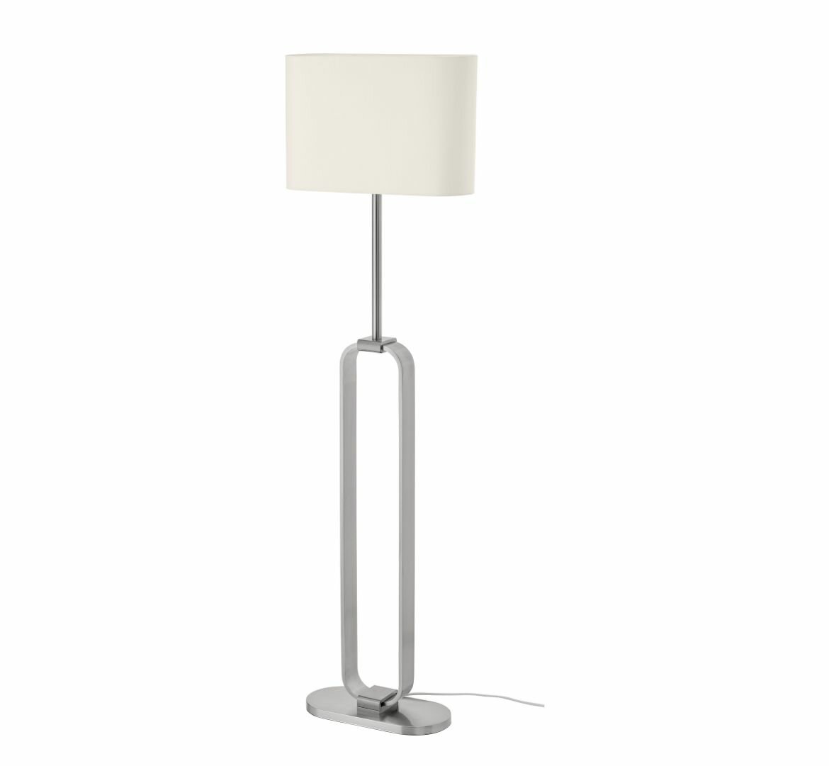 Торшер икеа UPPVIND, никель/белый, высота 150см, пластик/металл