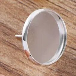 Основы для сережек-гвоздиков металлические 8-16 мм 10 мм, silver color