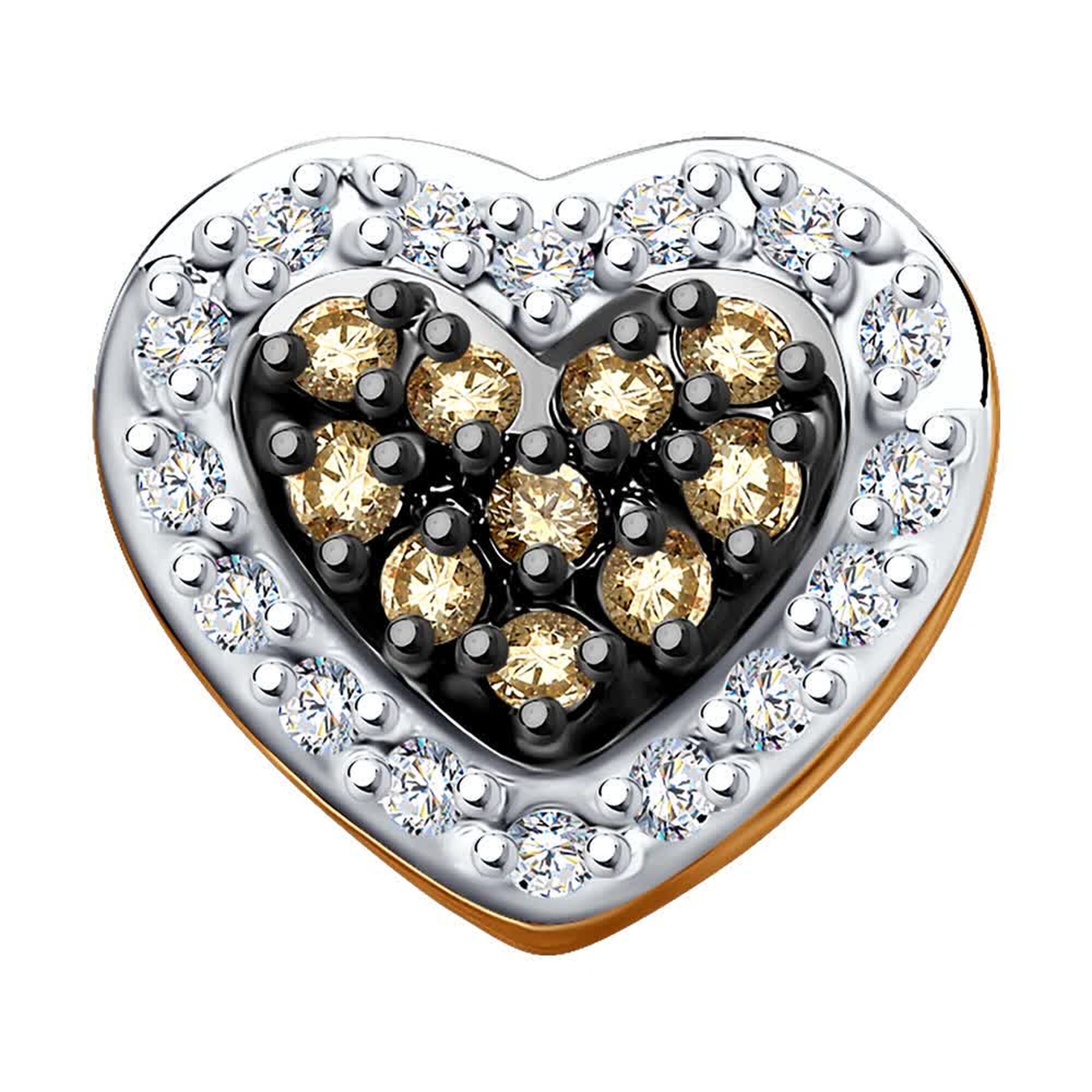 Подвеска, красное золото, 585 проба, бриллиант