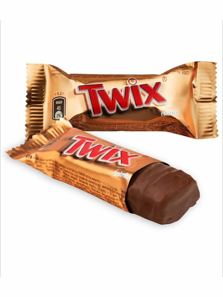Шоколадные конфеты Twix Minis, карамель, печенье, 1 кг