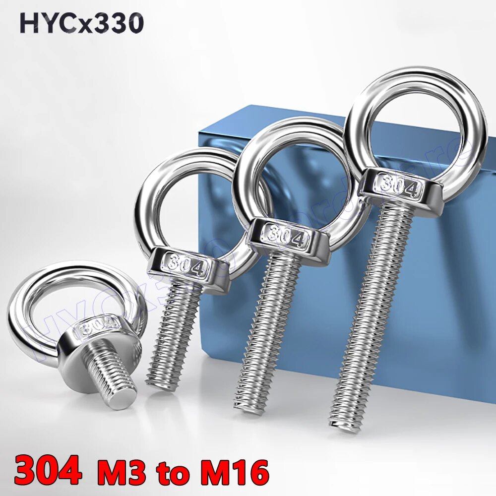 Подъемные болты из нержавеющей стали 304 M3-M16 M3x0.5x9mm (2PCS)