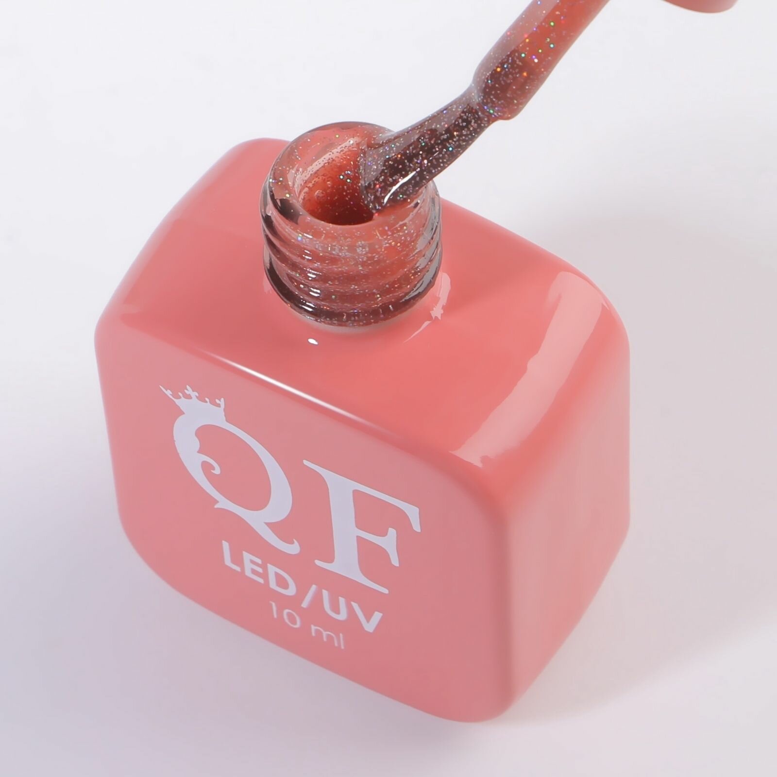 Гель лак для ногтей с шиммером блестками розовый