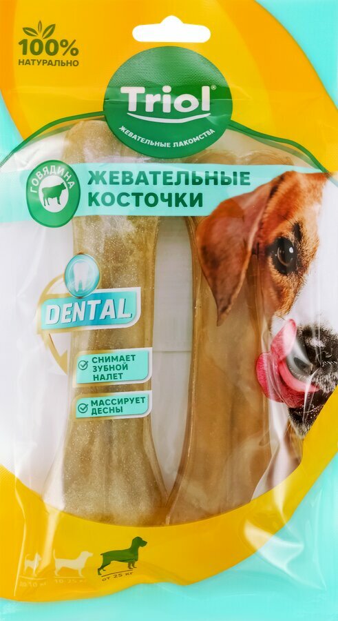 Лакомство для собак TRIOL Кость из жил 16см 2шт, 165г