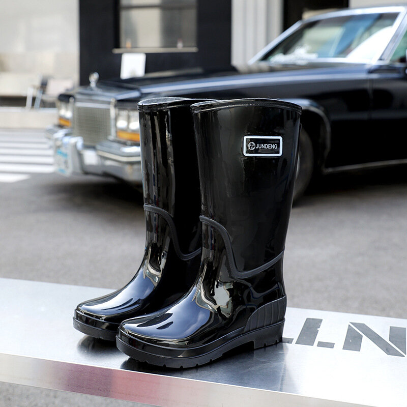 Новые однотонные женские резиновые сапоги для взрослых, высокие, нескользящие, водонепроницаемые, для кухни, работы, из ПВХ, для женщин