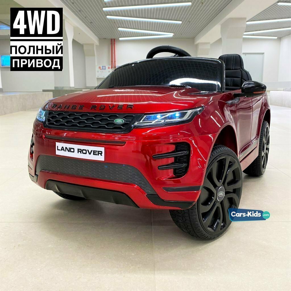 Электромобиль Land Rover Evoque DK-RRE99, красный, свет фар, магнитофон с Bluetooth