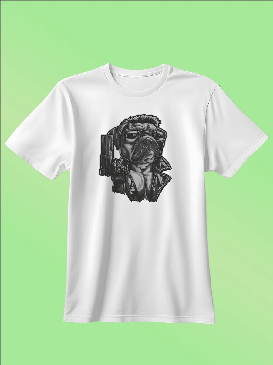 Футболка мопс терминатор