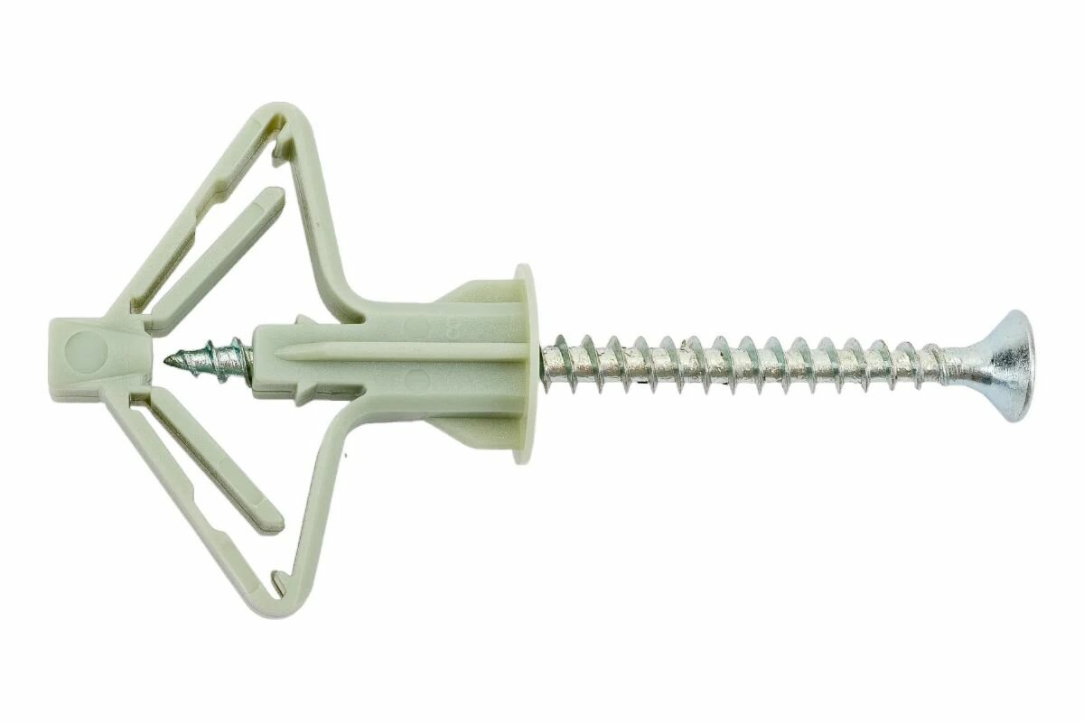 Дюбель анкер Невский Крепеж Бабочка полипропилен 10x50 + ШУЦ 4x60 4 шт. 814289