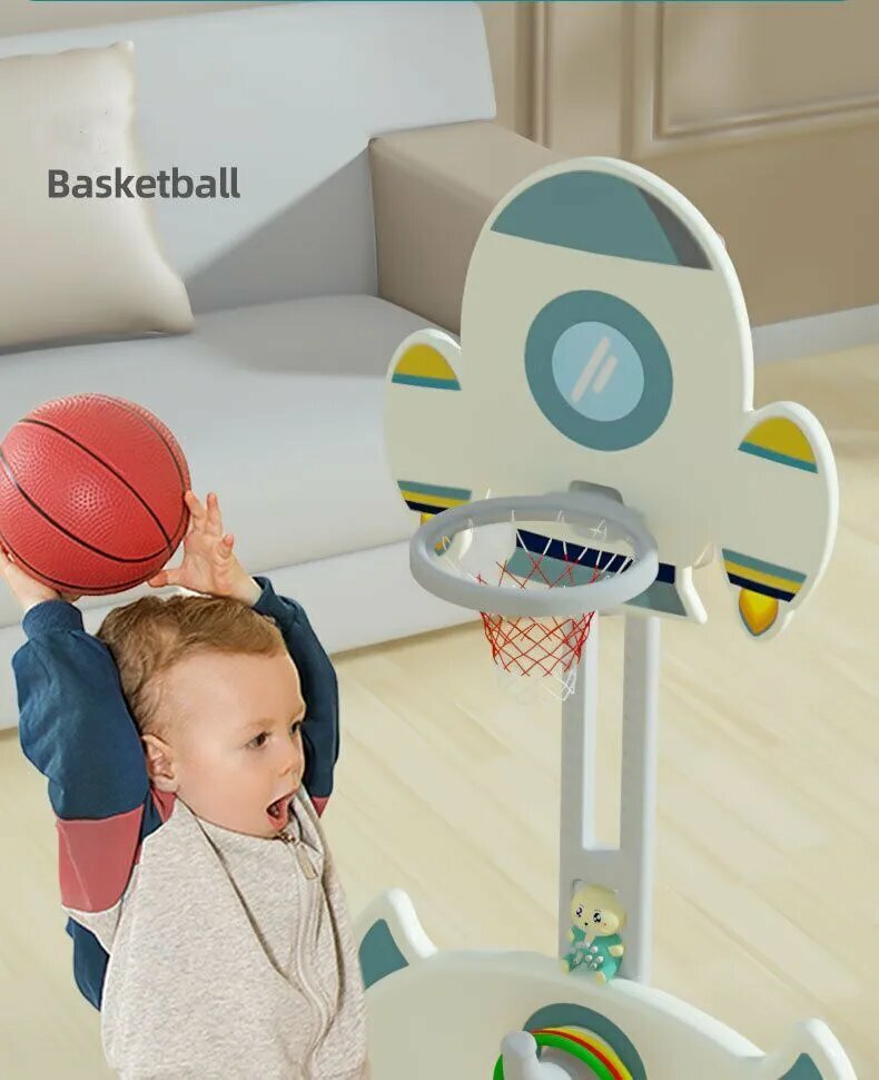 Баскетбольная стойка, с кольцом и воротами, голосовое управление